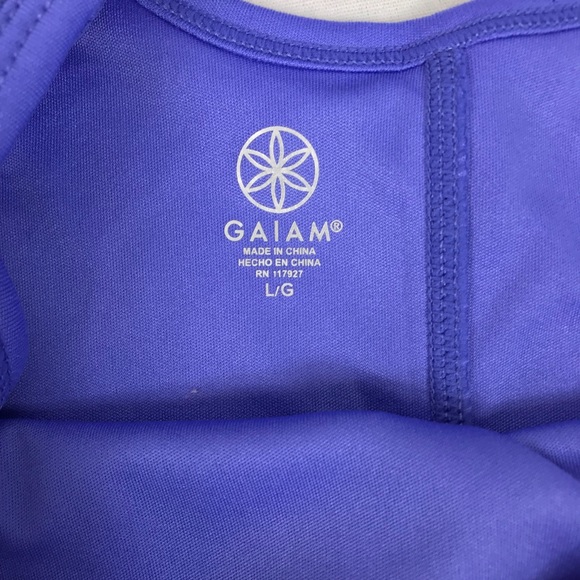 GAIAM | Tops | Gaiam Blue Sleeveless Top Sz Large Open Back | Poshmark